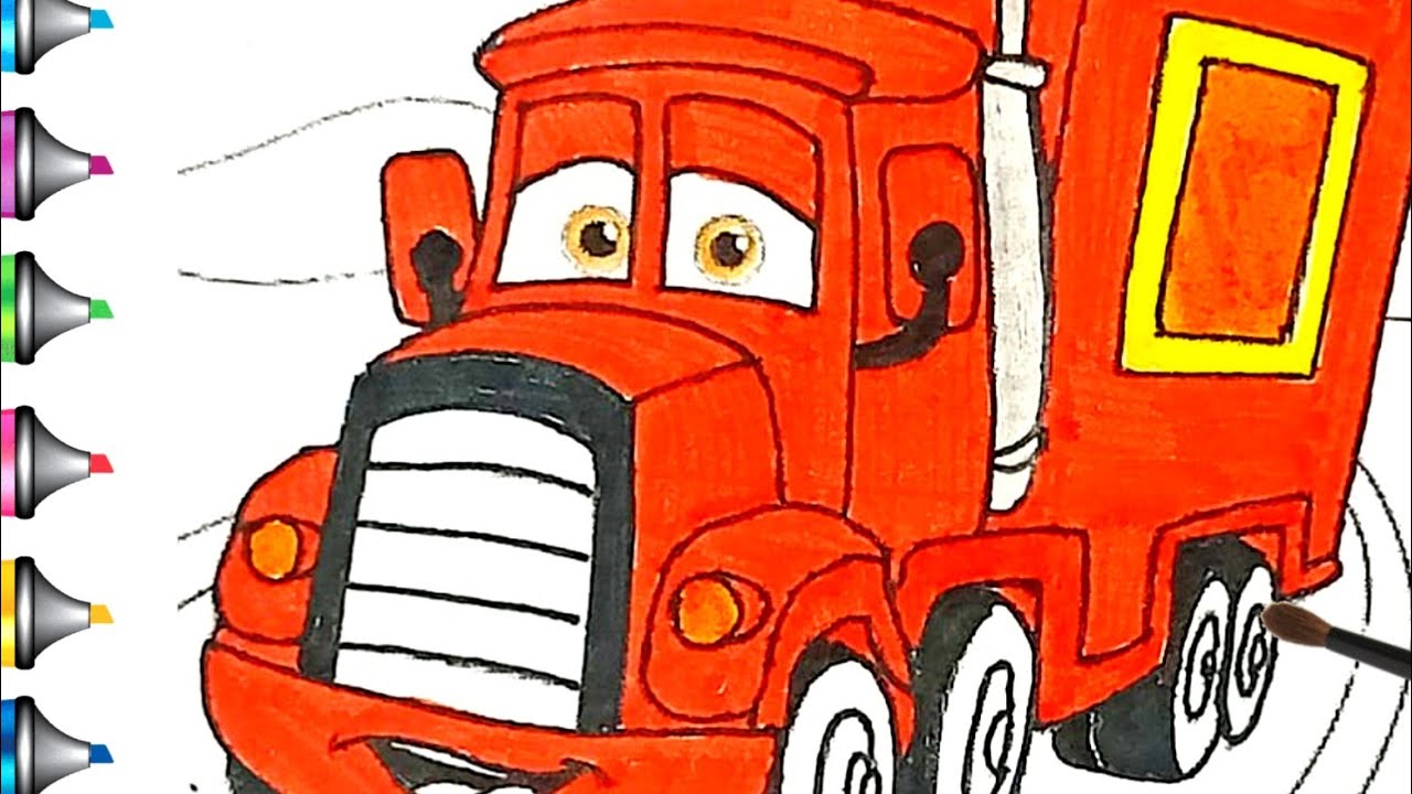 Mack Truck Cars character | Cute Drawing, painting and Coloring For ...