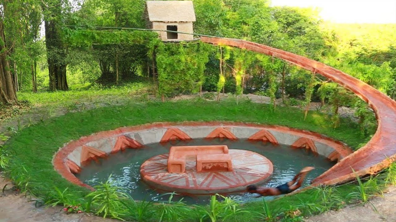 I Built the Most Amazing Water Slide Around a Stunning Underground Pool ...