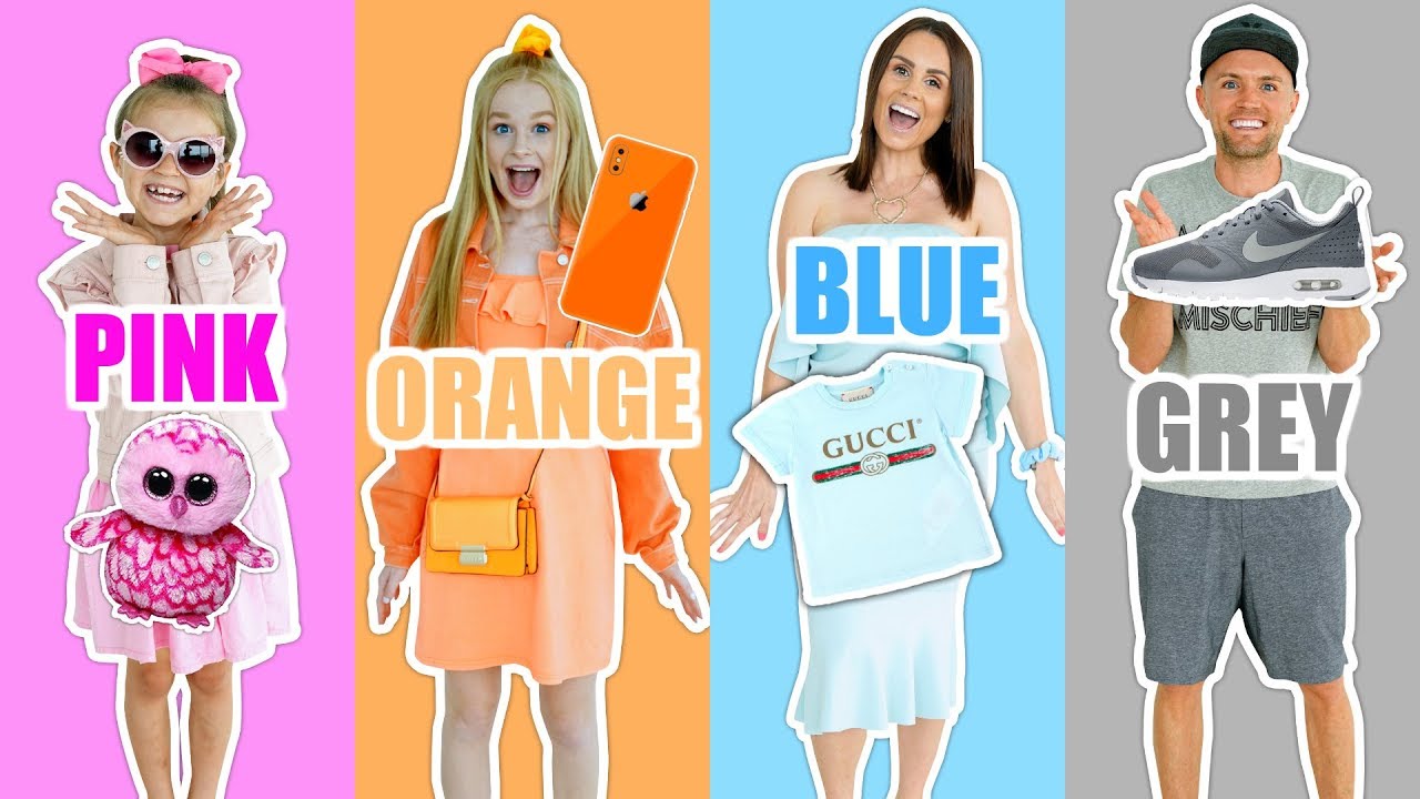 I'LL BUY ANYTHING in YOUR COLOUR challenge! | Family Fizz - YouTube