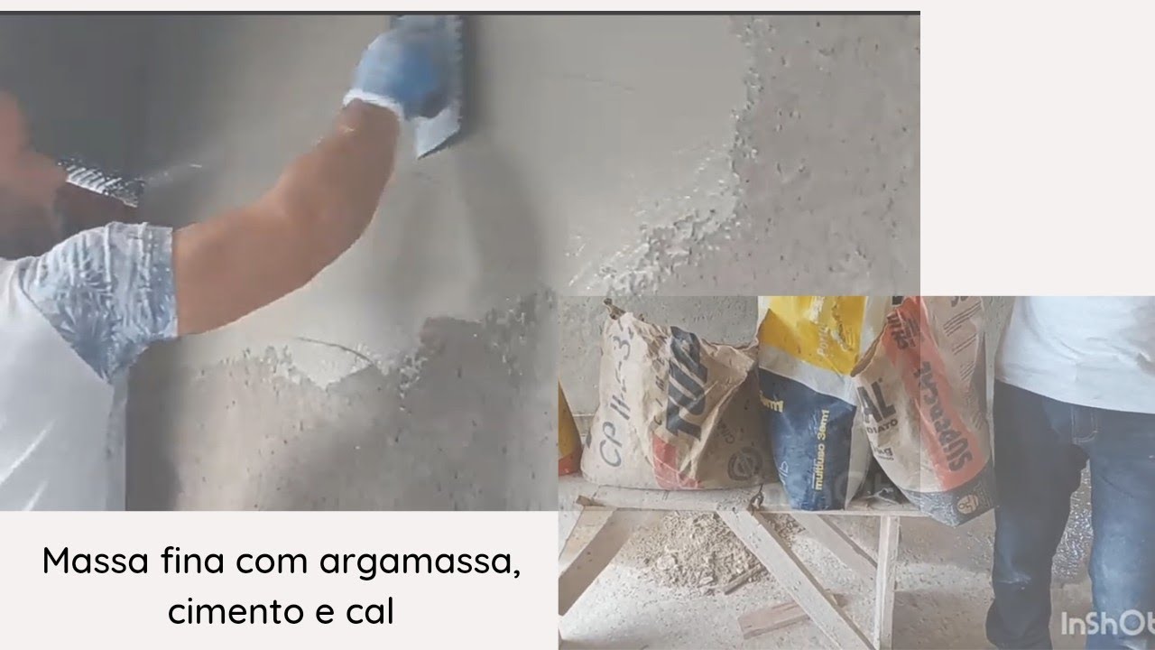 Massa fina com argamassa, cal e cimento/ Técnicas da Construção Civil ...