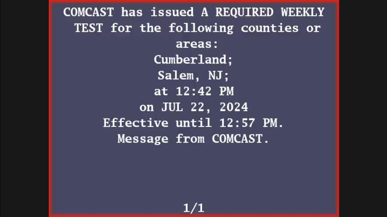 Required Weekly Test on Comcast [EAS #1,499] - YouTube