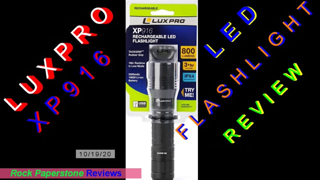 Luxpro XP916 Rechargeable LED Flashlight Review - YouTube