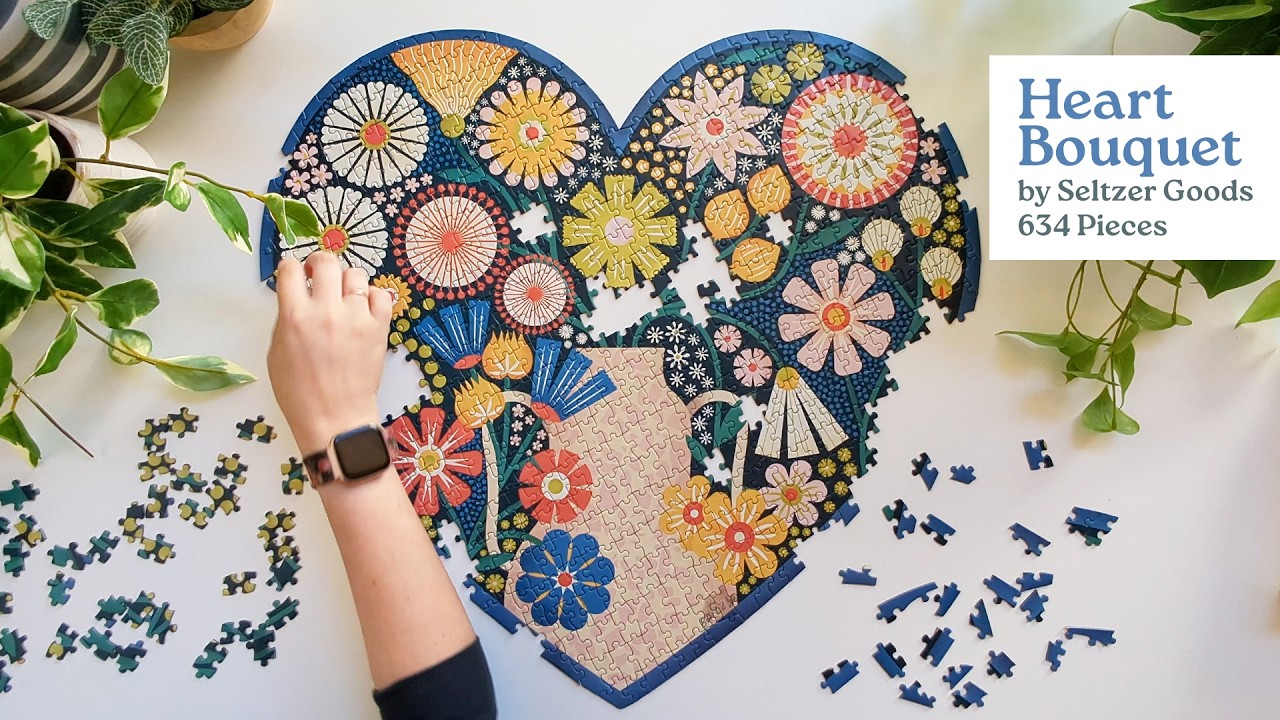 Heart Bouquet | Seltzer Goods 634 Piece Jigsaw Puzzle Time Lapse ...
