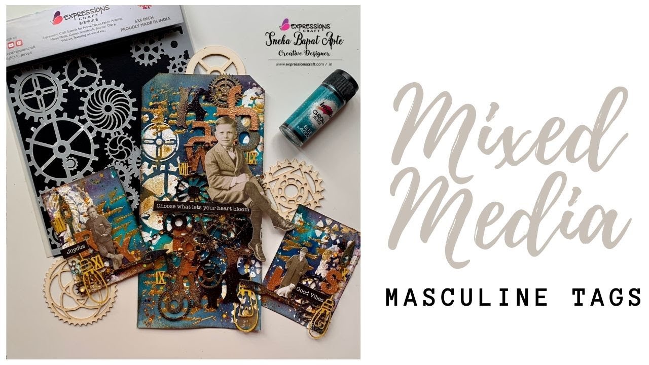 Masculine Tags And ATCS | How To Make Mixed Media ATC Tags | Handmade ...