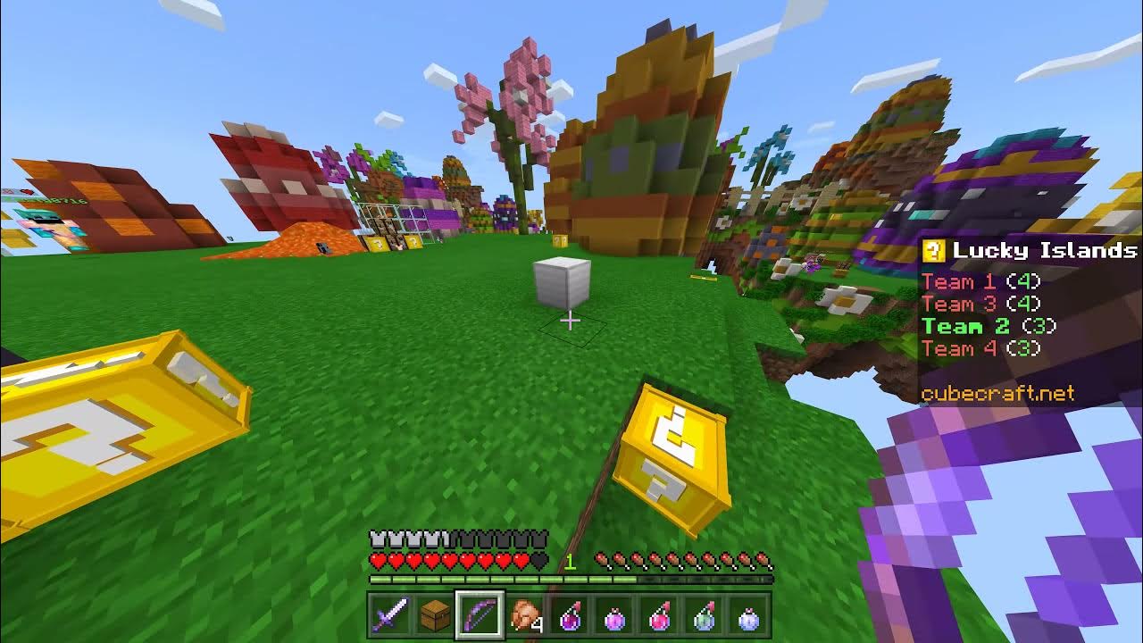 Cubecraft Lucky Blocks - Overpowered Mode - Spring Bow Fun - Minecraft ...