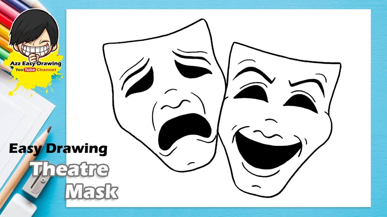 Easy Drawing Theatre Mask - YouTube