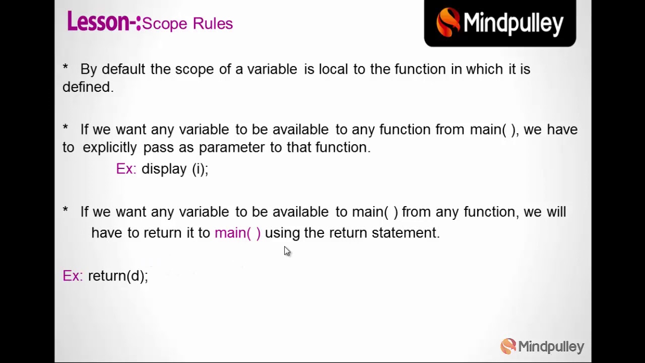 036 Scope Rules C Language Youtube