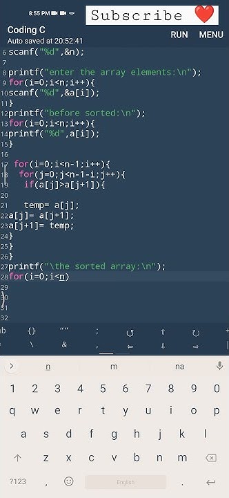 Bubble Sort in C Program🔥 - YouTube