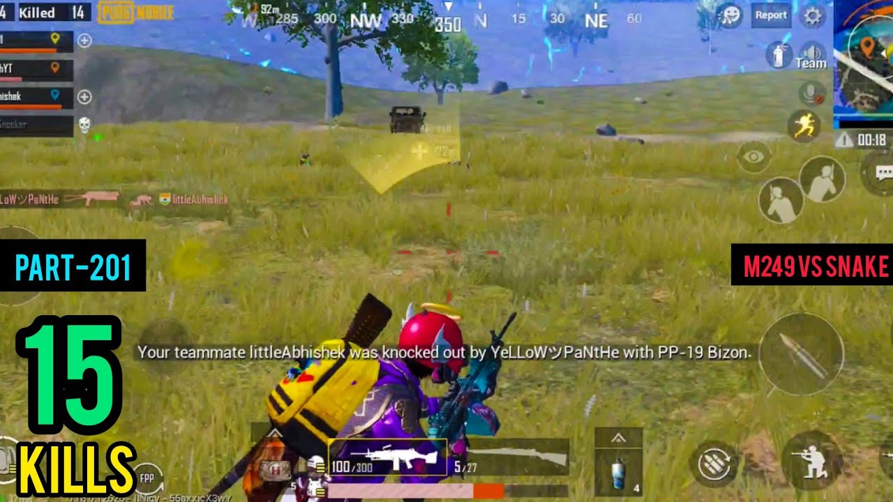 M249 vs Snake | Squad | Erangel Gameplay | PUBG Mobile - AkhiLesh YT - YouTube
