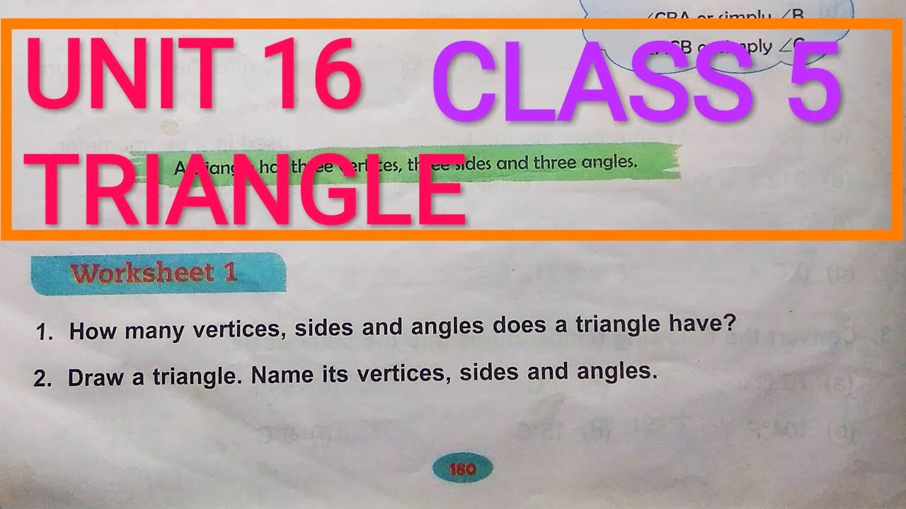 Dav Class 5 Math Unit 16 Worksheet 1 || Triangle || Properties Of ...