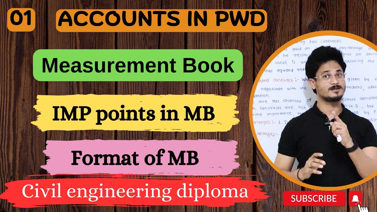 01* Measurement Book (MB) | Accounts in PWD | CAA | tendering | civil ...