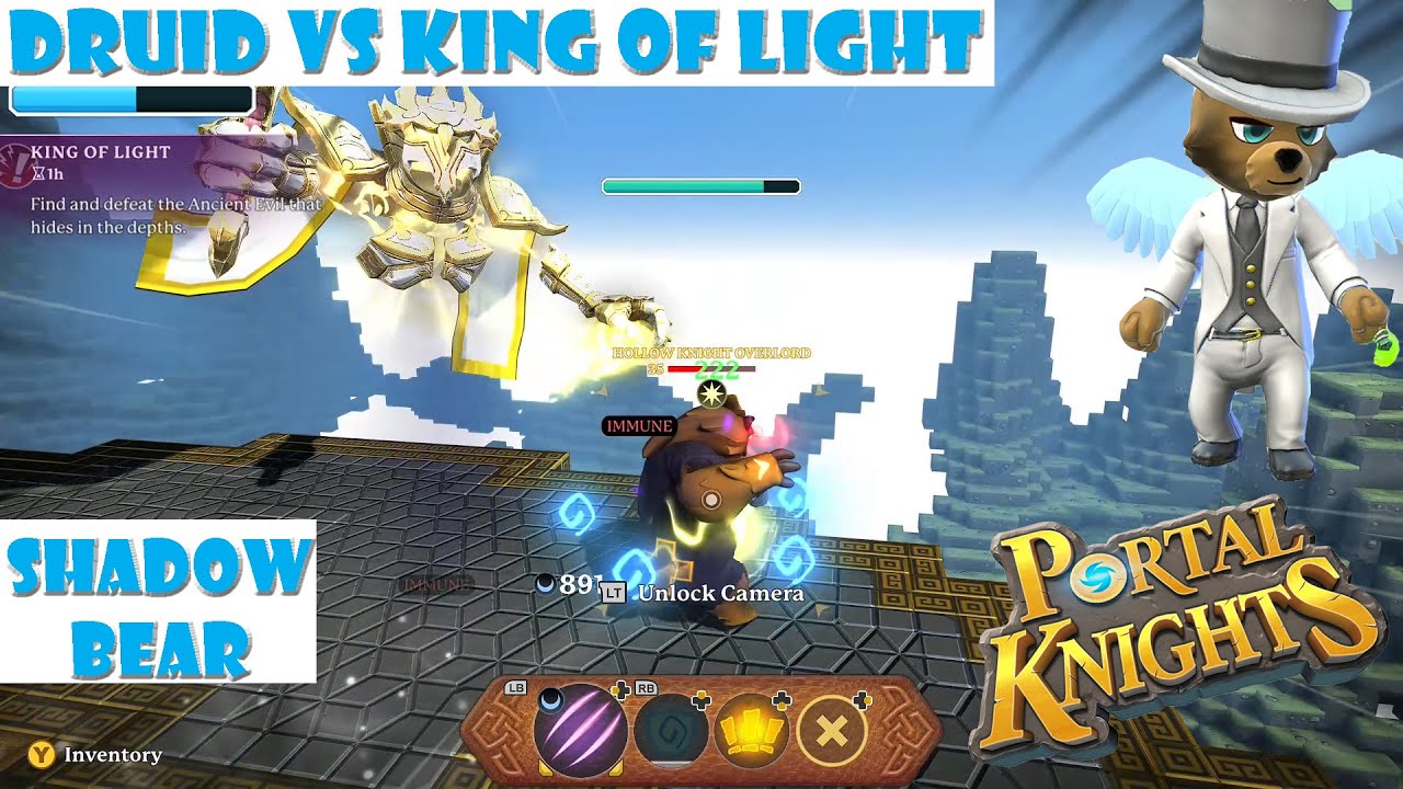 Portal Knights: Druid vs KING OF LIGHT - HARD MODE BOSS FIGHT - GUIDE ...