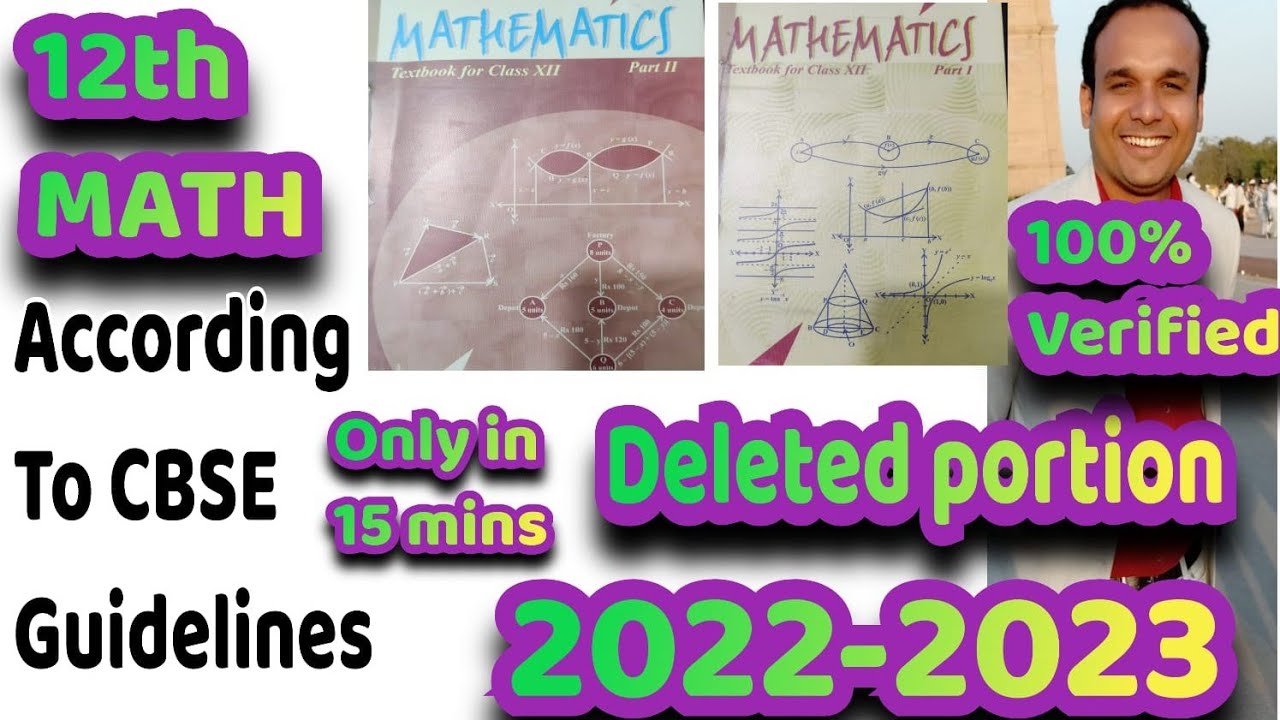 Class-12th||Mathematics||Deleted portions 2022-2023||According to CBSE ...