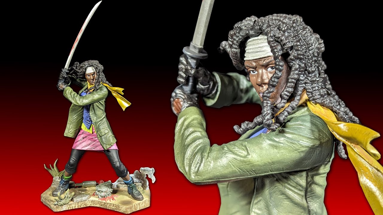The Walking Dead Gallery Michonne Figure Diorama Statue Review - YouTube