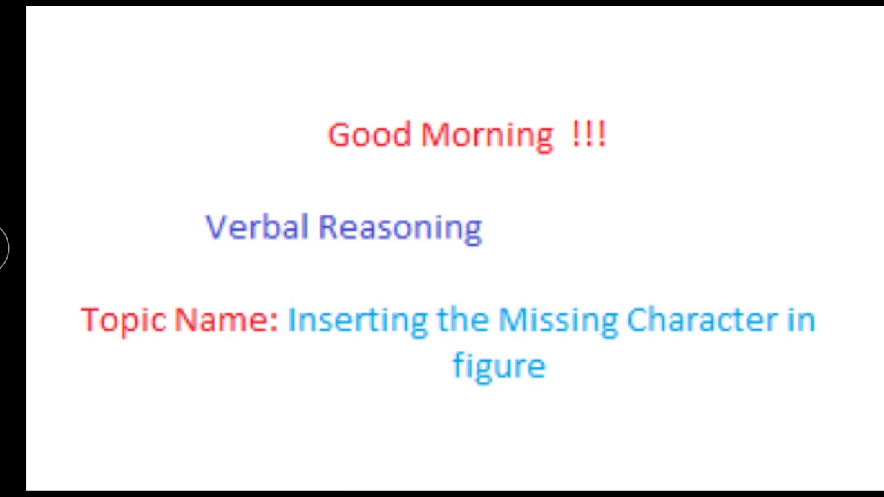 Inserting the missing character (reasoning) for class 7 & 8 - YouTube