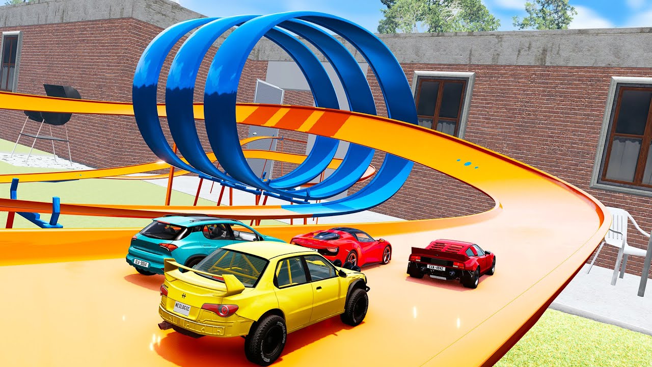 Racing On The CRAZIEST Track EVER In BeamNG Multiplayer! - YouTube