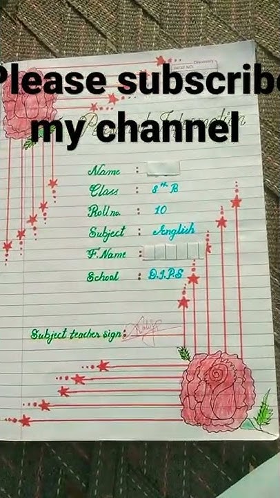How To Decorate Notebook Ist Page - Youtube
