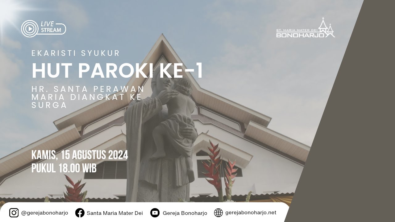 Ekaristi Syukur HUT Paroki ke - 1 Gereja Santa Maria Mater Dei ...