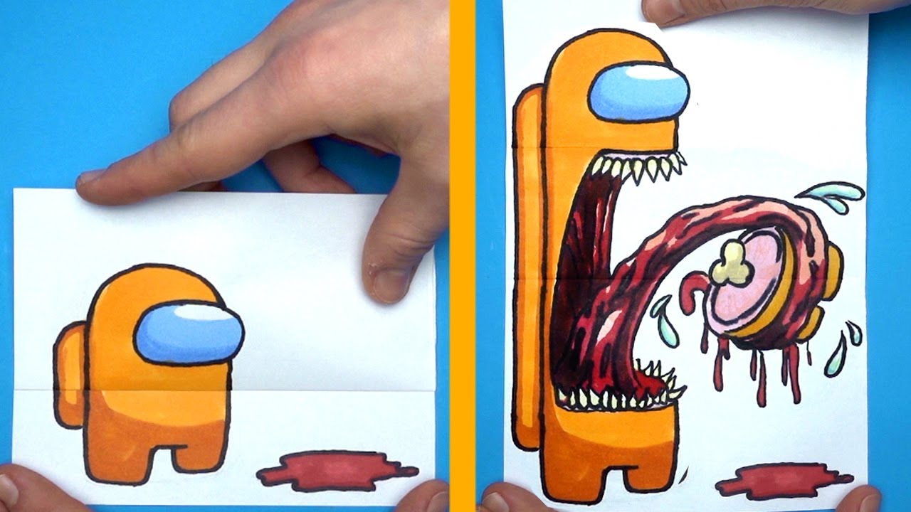 I'm Hungry - AMONG US IMPOSTOR ART & PAPER CRAFT - YouTube