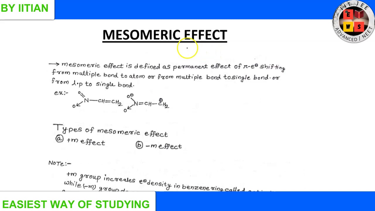 Mesomeric Effect | Goc | lecture5 | IITJEE | NEET | AIIMS | GENERAL ...