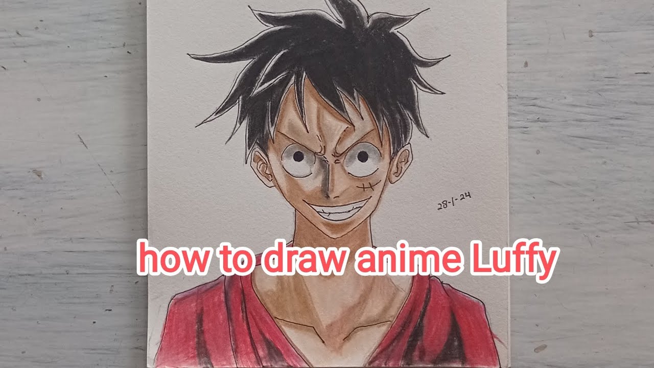 how to draw anime luffy // menggambar anime luffy - YouTube