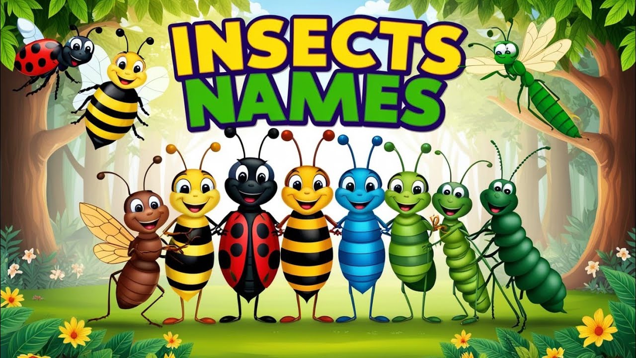 "⭐ Learn the FUN Insect Names in 2 Minutes! 🐞🎶 Catchy Nursery Rhyme for ...