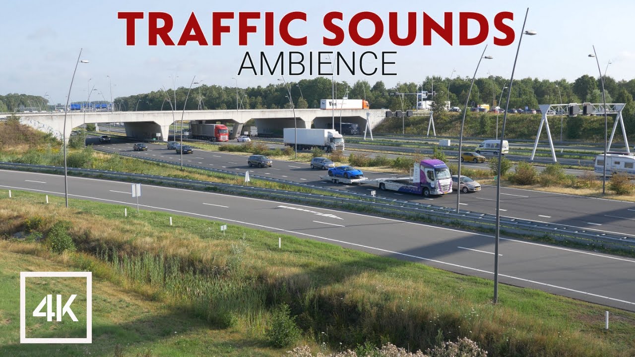 Traffic Sound 8 Lane Road Highway Ambience 4k - 10 Hours White Noise ...