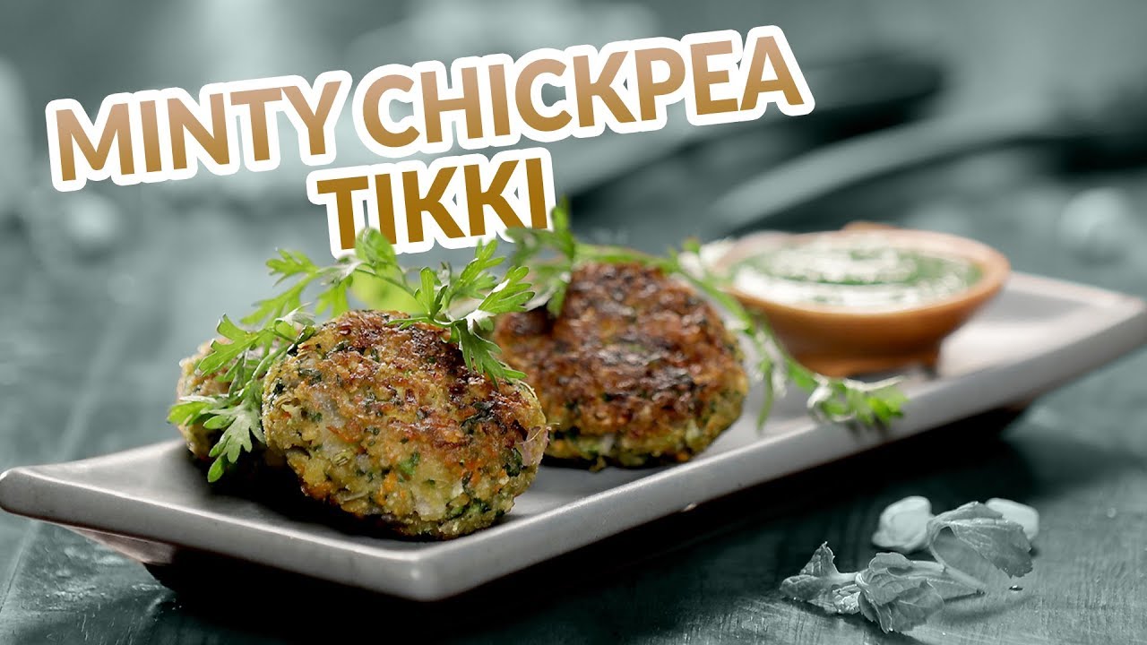 Minty Chickpea Tikki | How To Make Chickpea Tikki | Healthy Snack ...