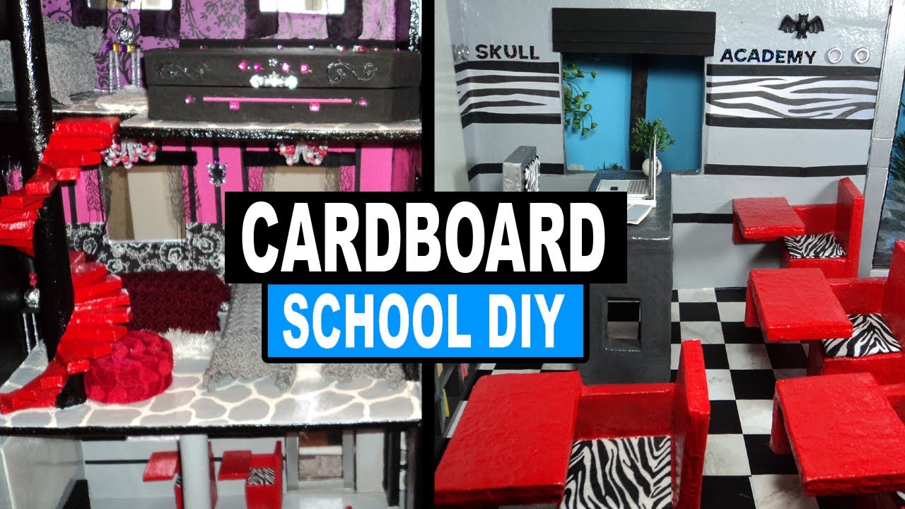 How to Make a Cardboard School House - YouTube