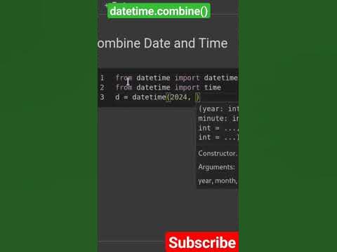 #12 Combine Date and Time Object in Python #python #shorts #epythonlab ...