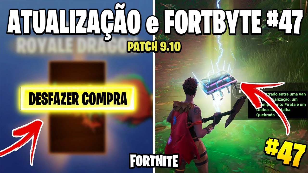 FORTNITE - COMO DESFAZER COMPRAS, ATUALIZAÇÃO 9.10 e FORTBYTE #47 - YouTube
