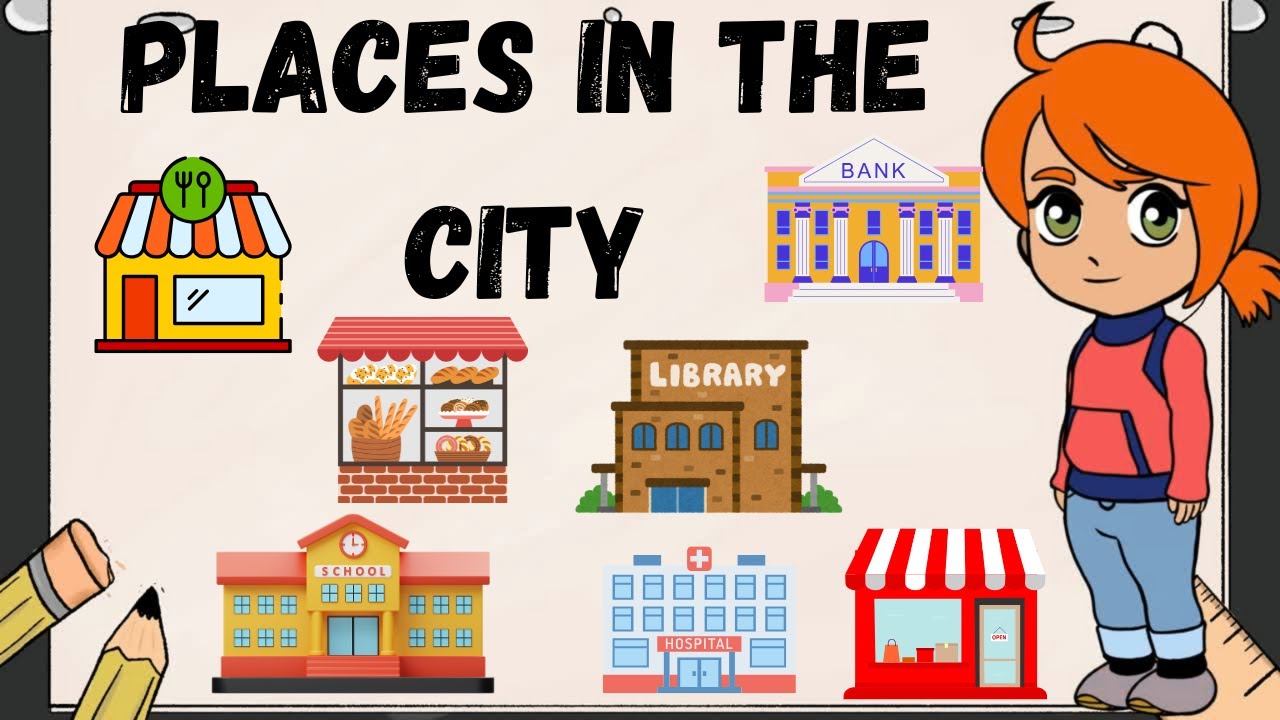 Places of the city in Spanish for children - YouTube