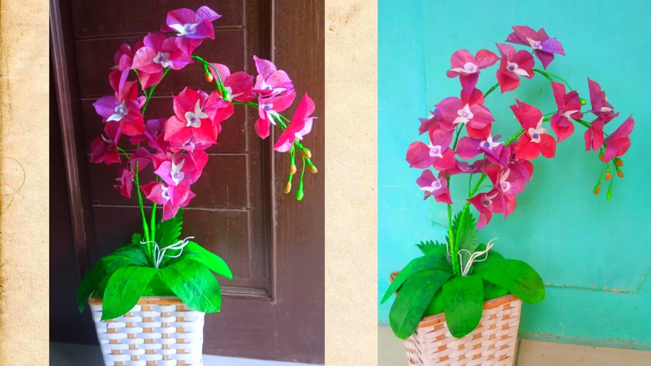 membuat bunga anggrek dari plastik kresek|| How to make orchid from ...