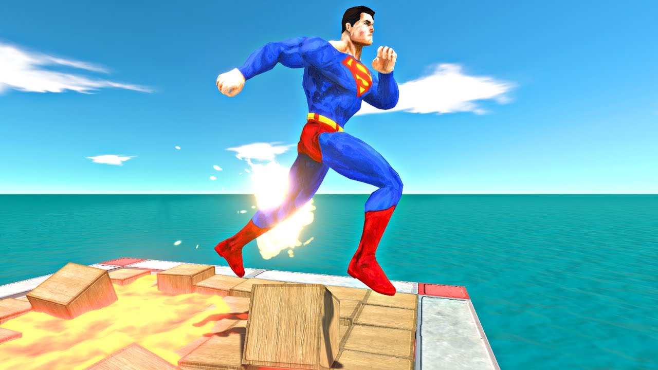 Superheroes Jump Over Lava Tank - Animal Revolt Battle Simulator - YouTube