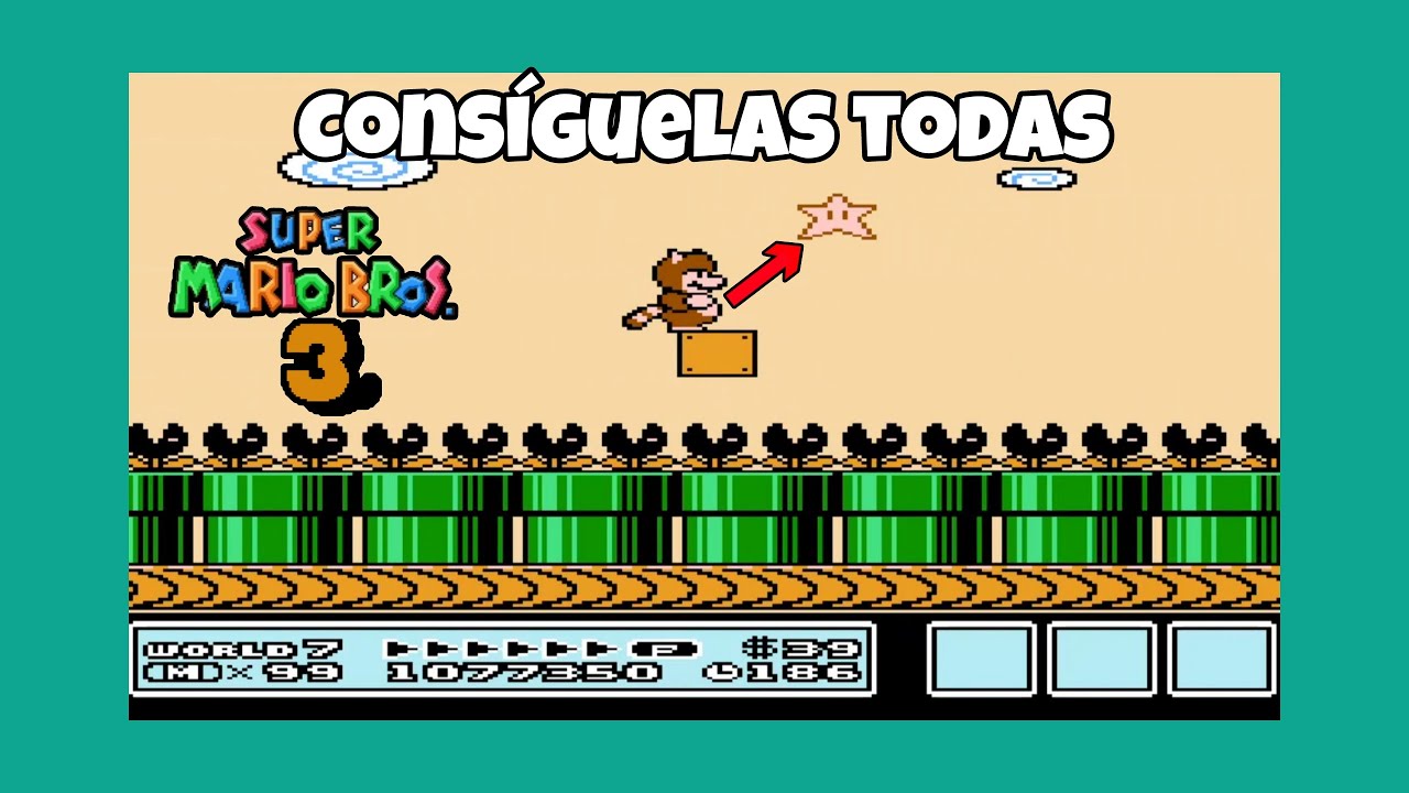 Super Mario Bros 3 | Mundo 7 - 7 Todas las estrellas | World 7 - 7 🎮 ...