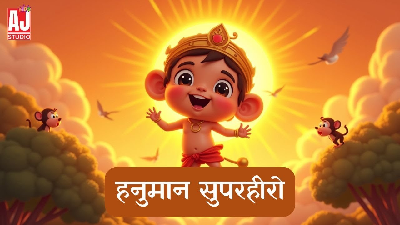 हनुमान सुपरहीरो Song Powerful Hanuman Ji Animated Song for Kids | AJ ...