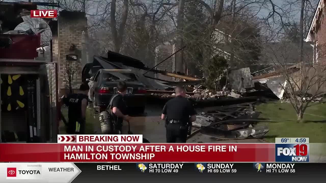 Man in custody after house fire in Hamilton Township - YouTube