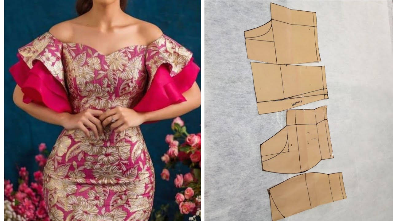 How to draft an off shoulder bustier pattern.(half scale) - YouTube