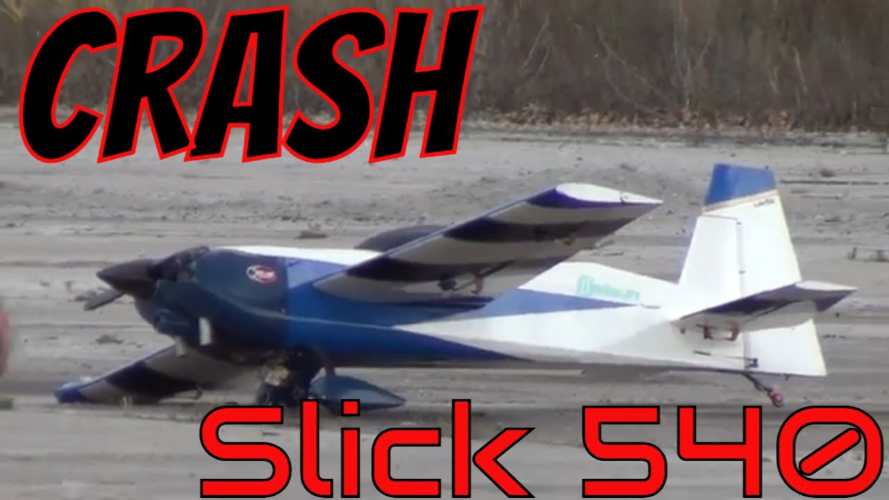Crash RC model airplane Slick 540 - YouTube