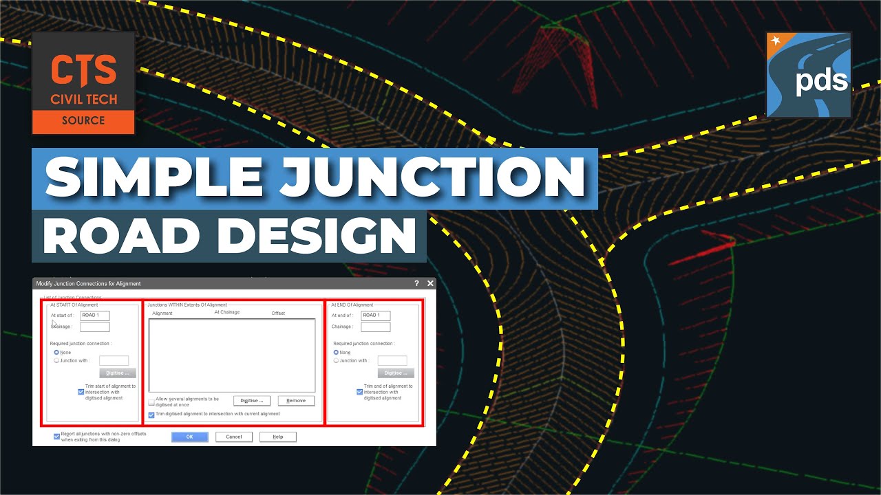 How to design a simple road junction in PDS - YouTube