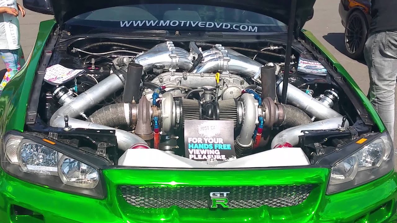 MCM Nationals 2016 - Green Beast Nissan Skyline R34 GT-R - YouTube
