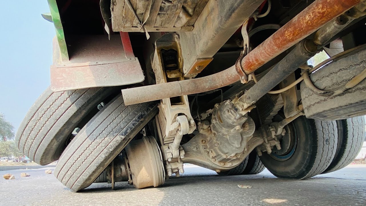 The Axle of the Truck Broke into Two Pieces on the Road.An Emergency ...
