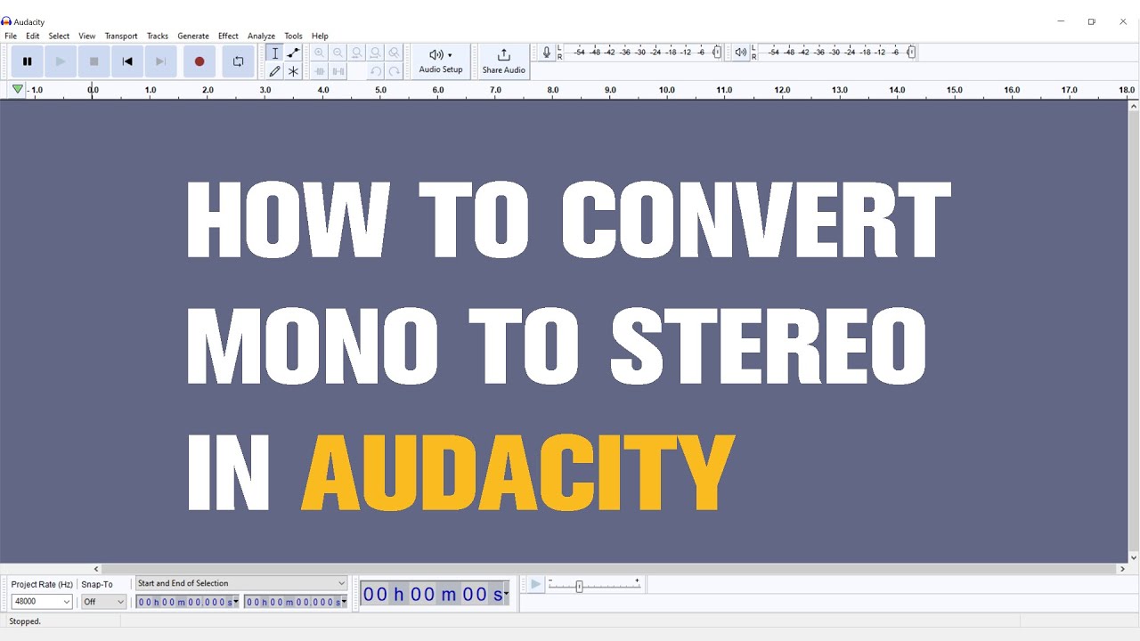 How to Convert Mono to Stereo in Audacity | Quick Tutorial - YouTube