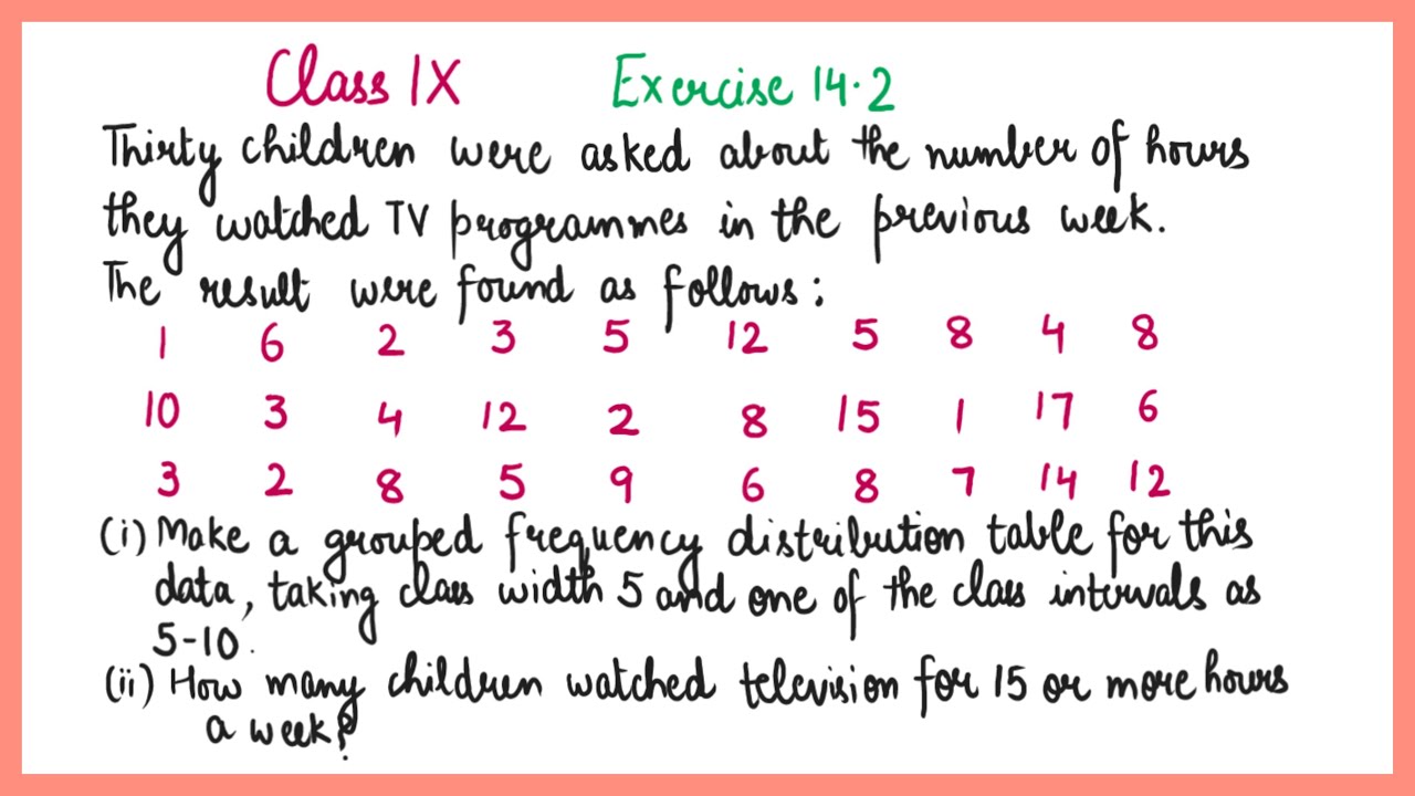 Class 9 Maths | Chapter 14 | Exercise 14.2 Q8 | Statistics | NCERT ...