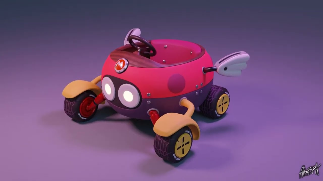 Mario Kart BiddyBuggy 3D Model - YouTube