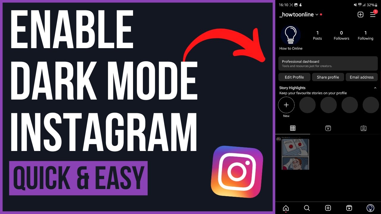 How To Enable DARK MODE on Instagram (iOS/Android) - YouTube