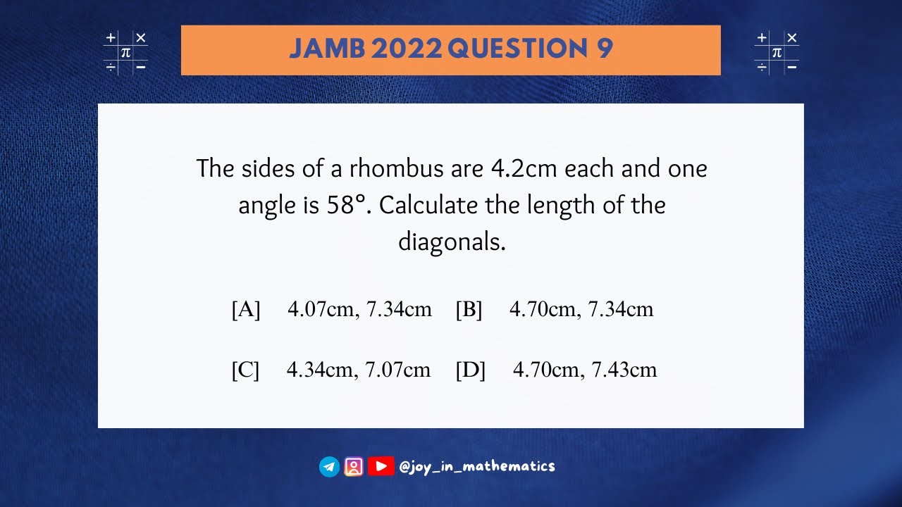 MATHEMATICS JAMB 2022 - Question 9 - YouTube