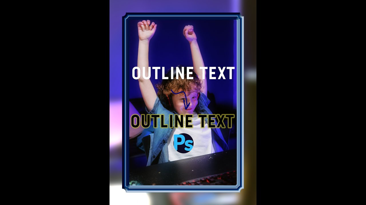 How to make outline text using photoshop - Photoshop Tutorial - YouTube