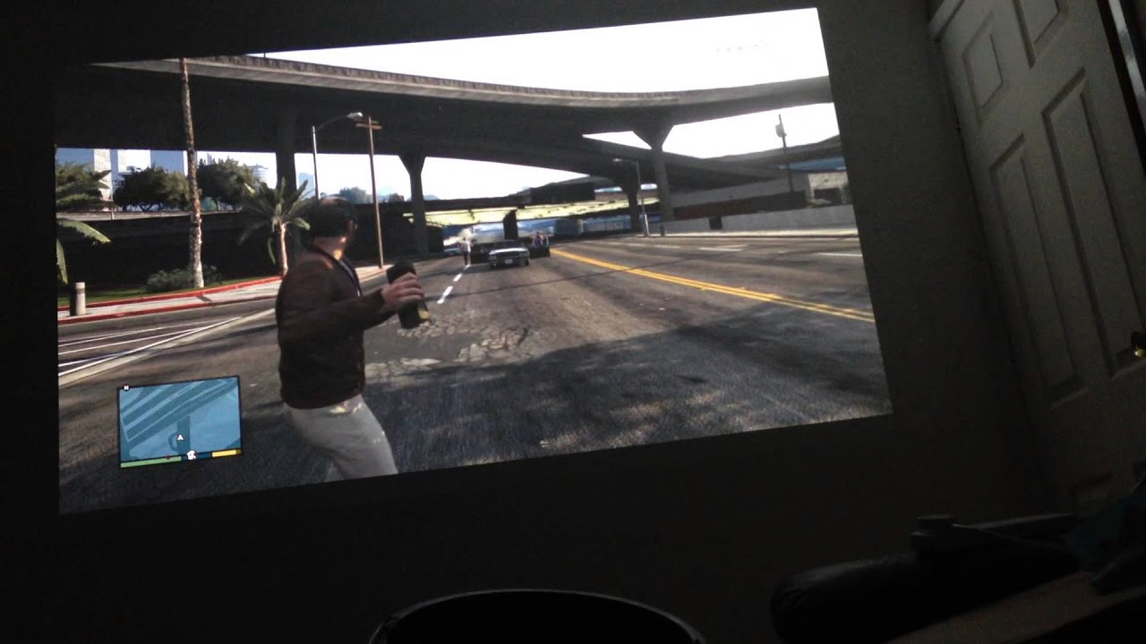 Optoma HD131Xe Full 3D 1080p Projector GTA 5 PS3 GAMEPLAY - YouTube