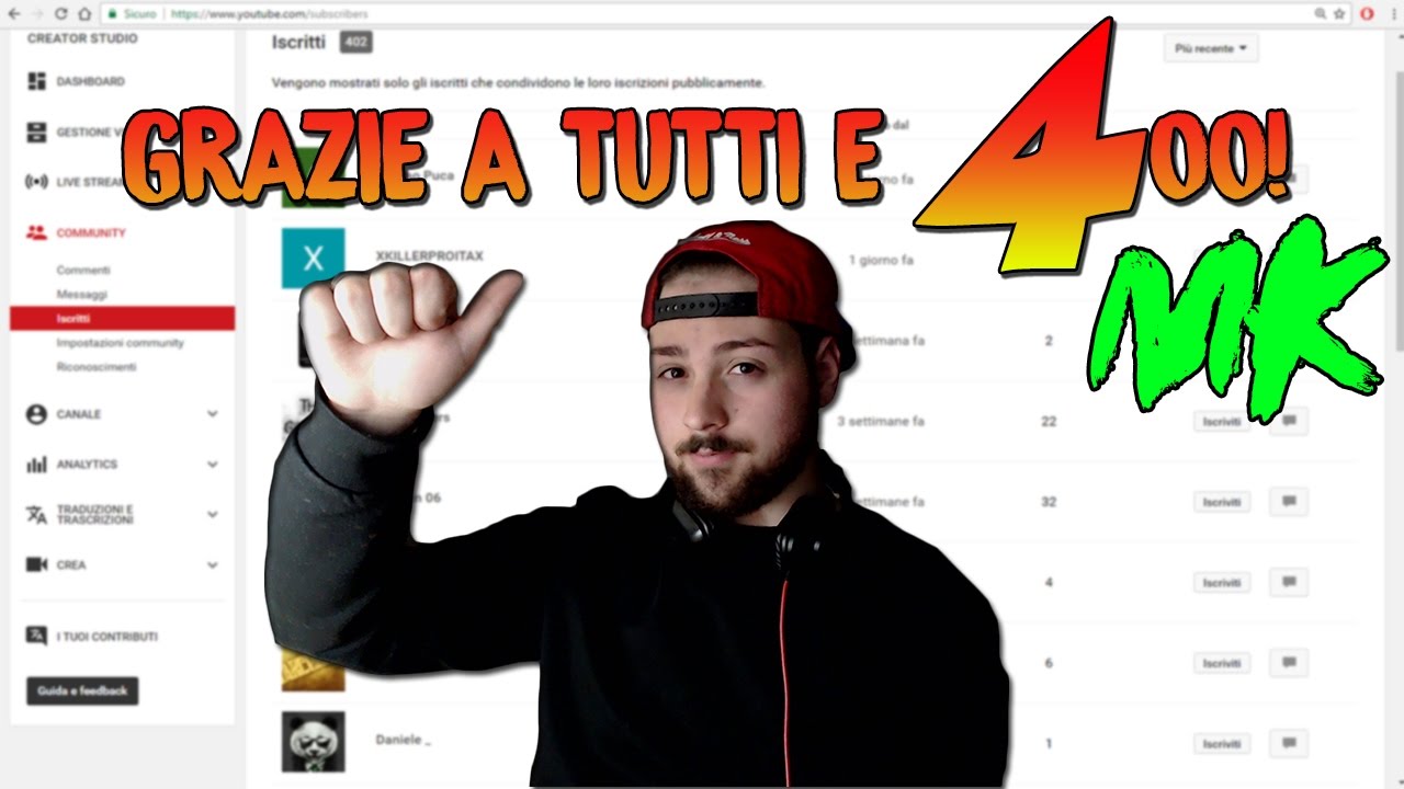 GRAZIE A TUTTI E 400! E ANCHE A MARCUSKRON! - YouTube